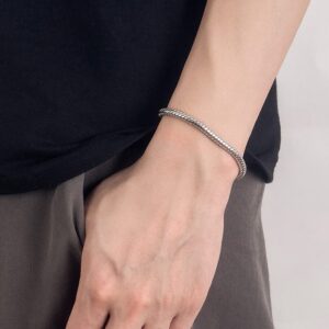 Dankadi Italy Smooth 3MM 4MM Round Snake Chain Bracelet Solid 925 Sterling Silver Men Women 6.3" 6.7" 7" 7.5" 8" 8.5" 9" 9.5" Bangle Charm Jewelry Gift (4MM, 6.7 inches)