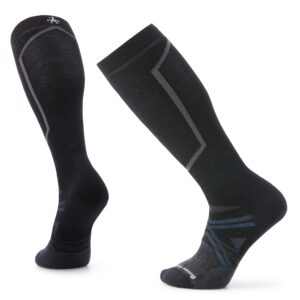 smartwool ski full cushion merino wool over the calf socks for men and women, black, large