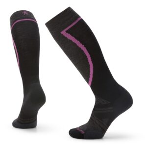 smartwool women's ski full cushion merino wool over the calf socks, black, medium