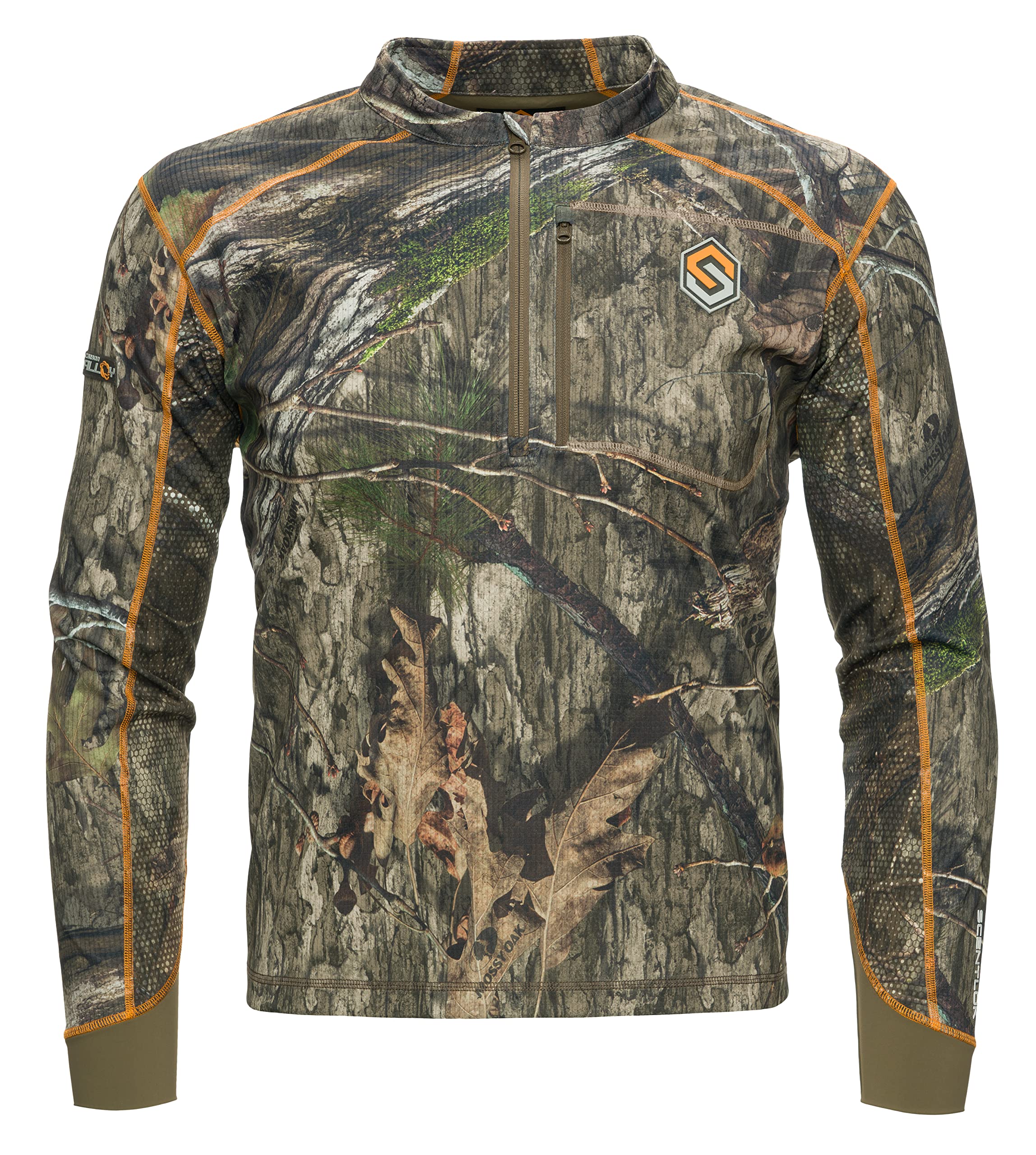 ScentLok Savanna Aero Attack V2 1/4 Zip Lightweight Camo Hunting Shirt for Men (Mossy Oak Country DNA, Large)