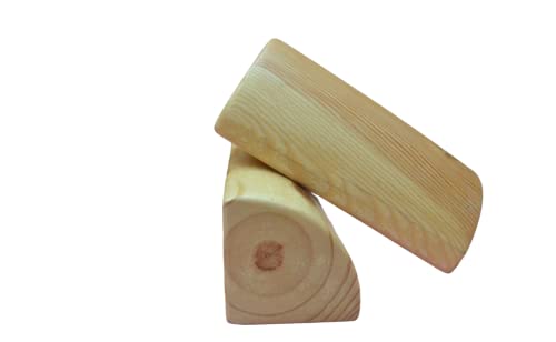 YOGA-NATION Wooden Quarter Round Yoga Block- Set of 2pc, Yoga Block, Iyengar Block, Yoga accessories,Pune Iyengar Yoga