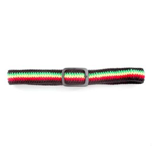 VOARYISA Hand Knitted Cotton Women's Belt With Black Zinc Alloy Buckle Jamaican Rasta Afro Caribbean (Rasta)