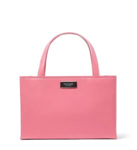 kate spade new york sam icon spazzolato leather small tote feather pink one size