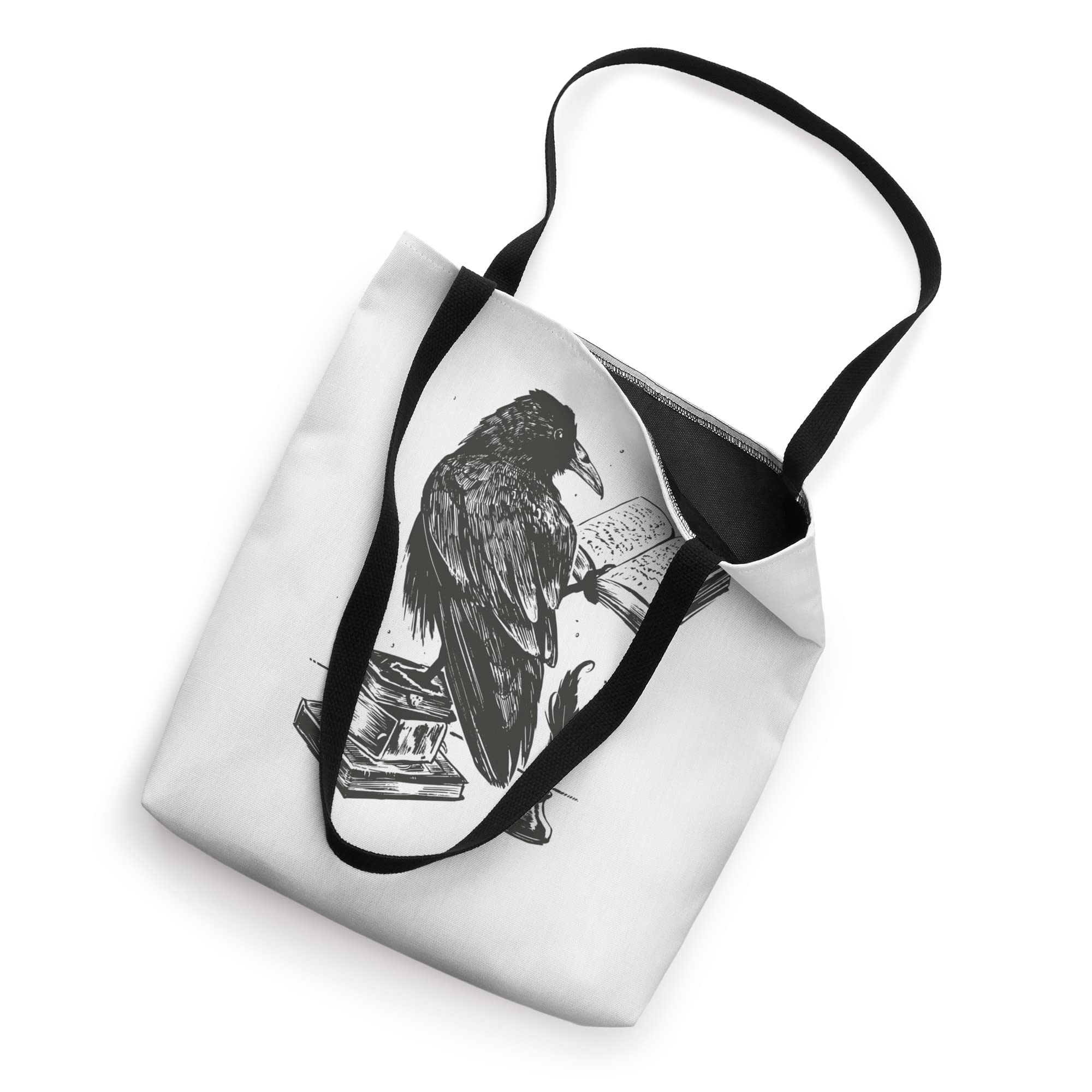 Raven bird reading book Tote Bag