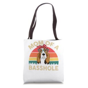 basset-hound gifts mom of a basshole funny womens tote bag