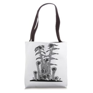 fern fiddlehead tote bag