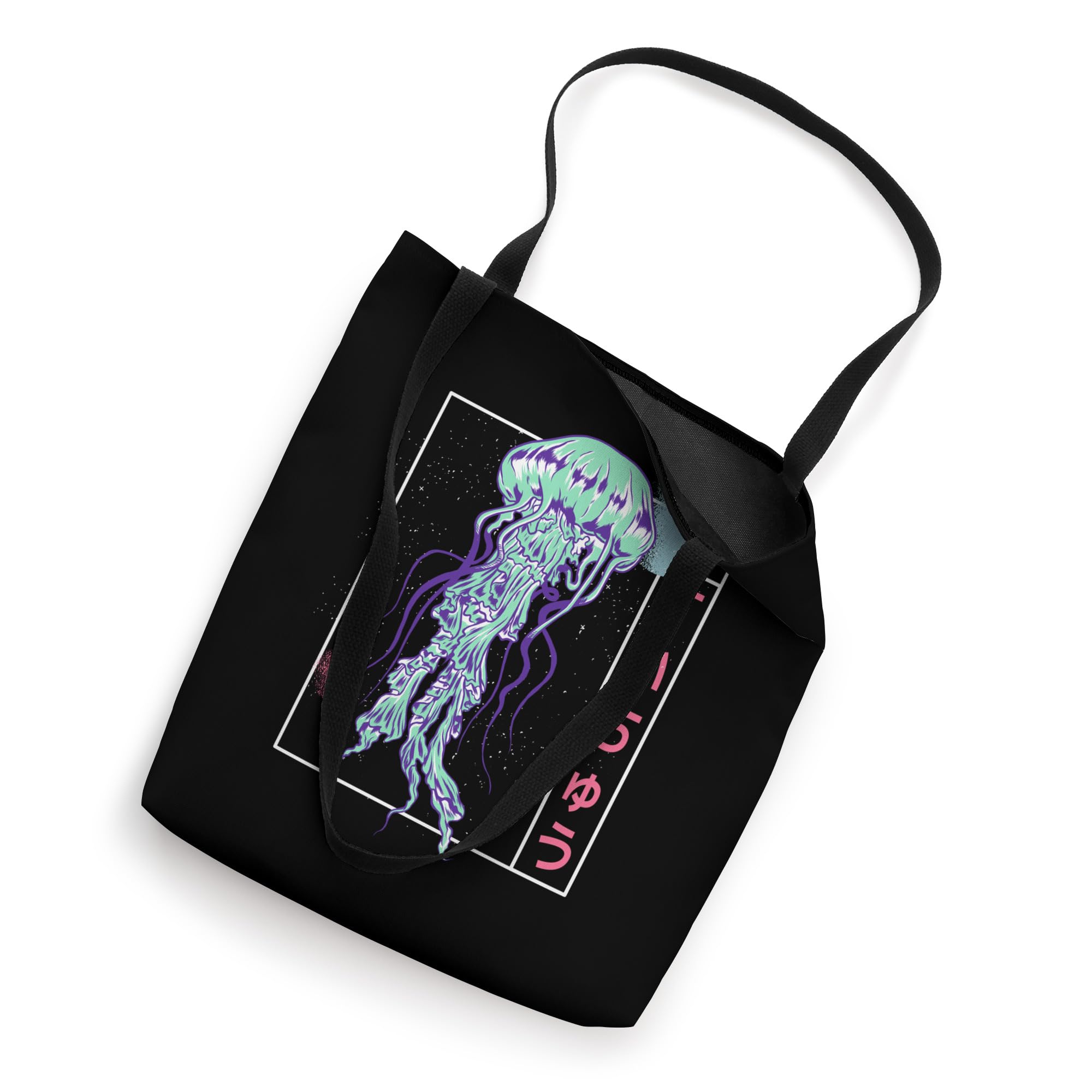 Japanese Aesthetic Vaporwave Squid Octupus Stars Moon Tote Bag