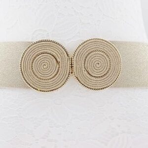 ZAHSY Elastic Belt Cinch Waistband for Lady Belt Waist Sealing Retro Belts for Women Dresses Wide Elastic Belts for Women Belts Elastic Gold