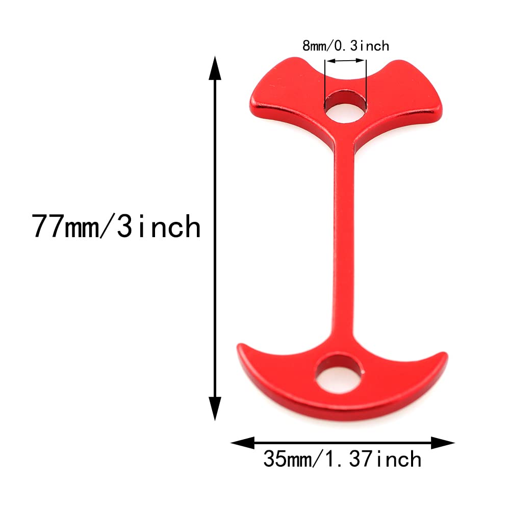 Fishbone Tent Stakes Deck Anchor Peg BLLNDX 8PCS 3 Inch Red Aluminium Alloy Deck Plank Road Camping Fish Bone Nails Rope Buckle Hook Cord Adjuster Tensioner Kit