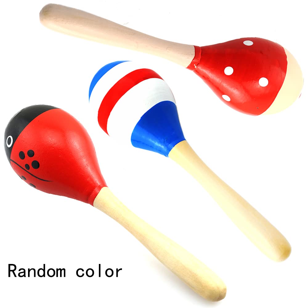 Maracas BLLNDX 1Set Bright Vibrant Sound Musical Instrument, Wood Maracito