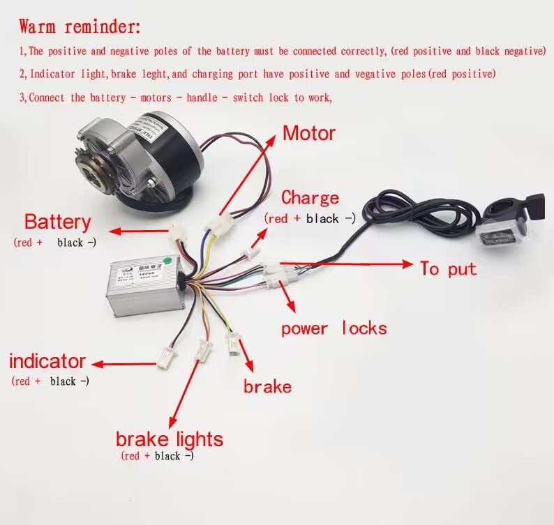 KIOPOWQ 36V 350W Electric Bike Left Side Drive Motor Kit Mountain Bicycle Conversion Kit with Thumb Throttle，Can Fit Most of Common Bicycle