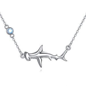 yafeini hammerhead shark necklace sterling silver pendant shark jewelry gifts for diver women