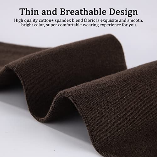 Yousu Mens Dress Socks Business Casual Solid Pattern Cotton Crew Sock 6 Pairs Pattern Brown