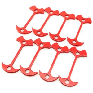 fishbone tent stakes deck anchor peg bllndx 8pcs 3 inch red aluminium alloy deck plank road camping fish bone nails rope buckle hook cord adjuster tensioner kit