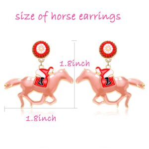 Horse Earrings Funny Kentucky Derby Race Horse Drop Dangle Earrings for Women Western Cute Horse Dangling Earrings Jewelry Gift for Horse Racing Fan