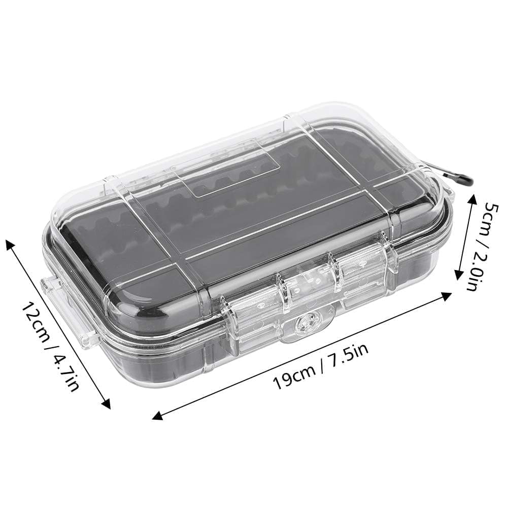 HERCHR Dry Box Outdoor Waterproof Airtight Storage Case Hard Shell Wet Dry Box Carry Box Tackle Organization for Camping, Fishing, Boat, Kayak Waterproof Case boat dry box storage box (transparent)