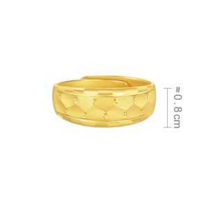 CHOW SANG SANG 999.9 24K Solid Gold Price-by-Weight 9.73g Gold Modern with Hammer Finish Band Ring for Women 82820R | Size Adjustable