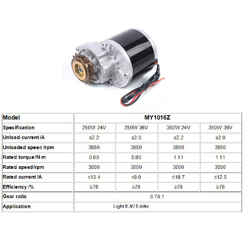 KIOPOWQ 36V 350W Electric Bike Left Side Drive Motor Kit Mountain Bicycle Conversion Kit with Thumb Throttle，Can Fit Most of Common Bicycle