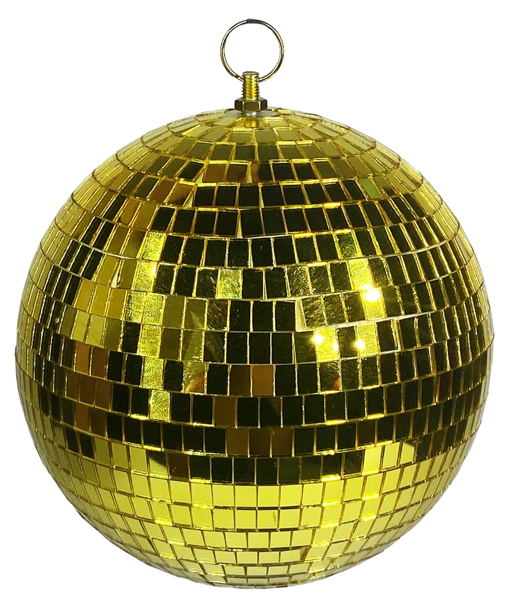 8" Mirror Disco Ball - Cool and Fun Hanging Party Disco Ball for Big Party Decorations, Party Design、Decorate (8 inch, Gold)