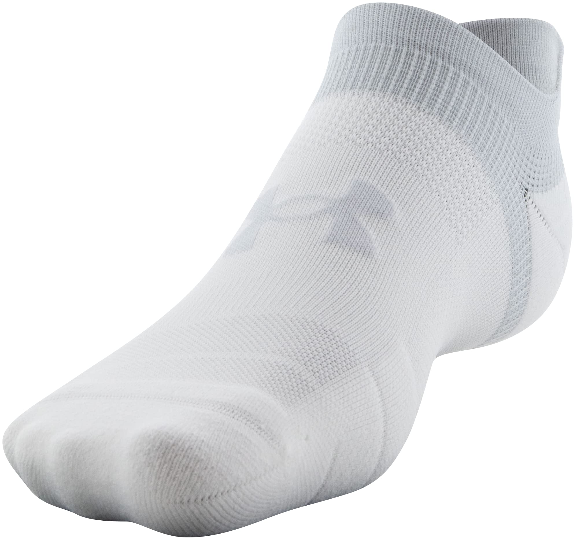 Under Armour Adult ArmourDry Run Lite No Show Tab Socks, 3-Pairs, White/Halo Gray, Large