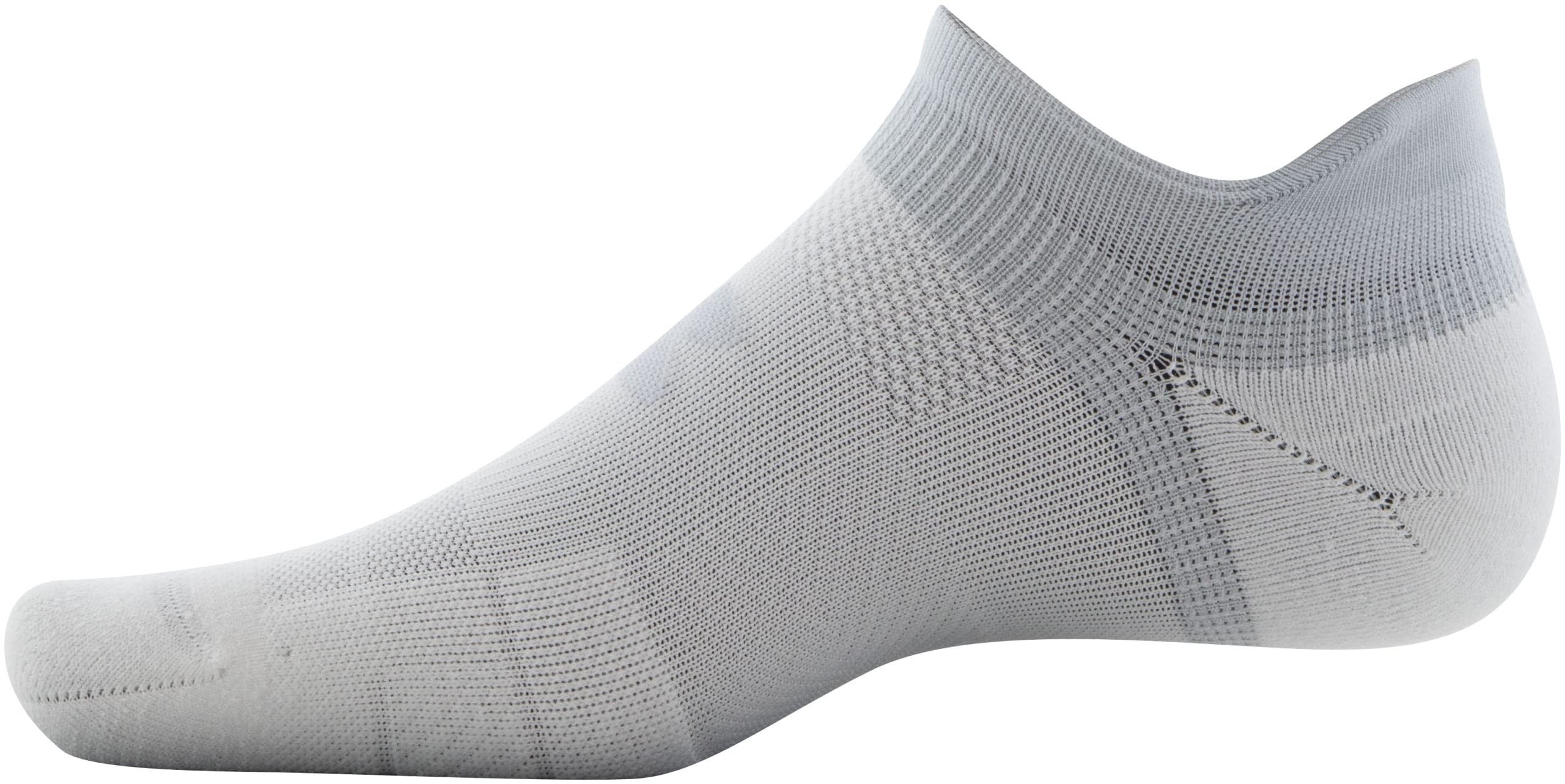 Under Armour Adult ArmourDry Run Lite No Show Tab Socks, 3-Pairs, White/Halo Gray, Large