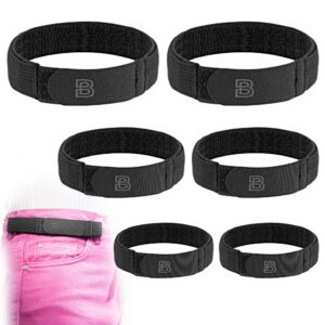 beltbro for women no buckle elastic belt — 6 pack (s, m, l) x 2 — fits 1 inch belt loops, easy to use