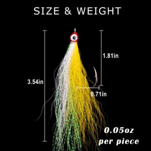 Streamer Flies for Fly Fishing, Classic Clouser Minnow Fishing Flies Streamers Fly Fishing Lures for Trout Bass Saltwater Freshwater (Yellow, 10Pcs)