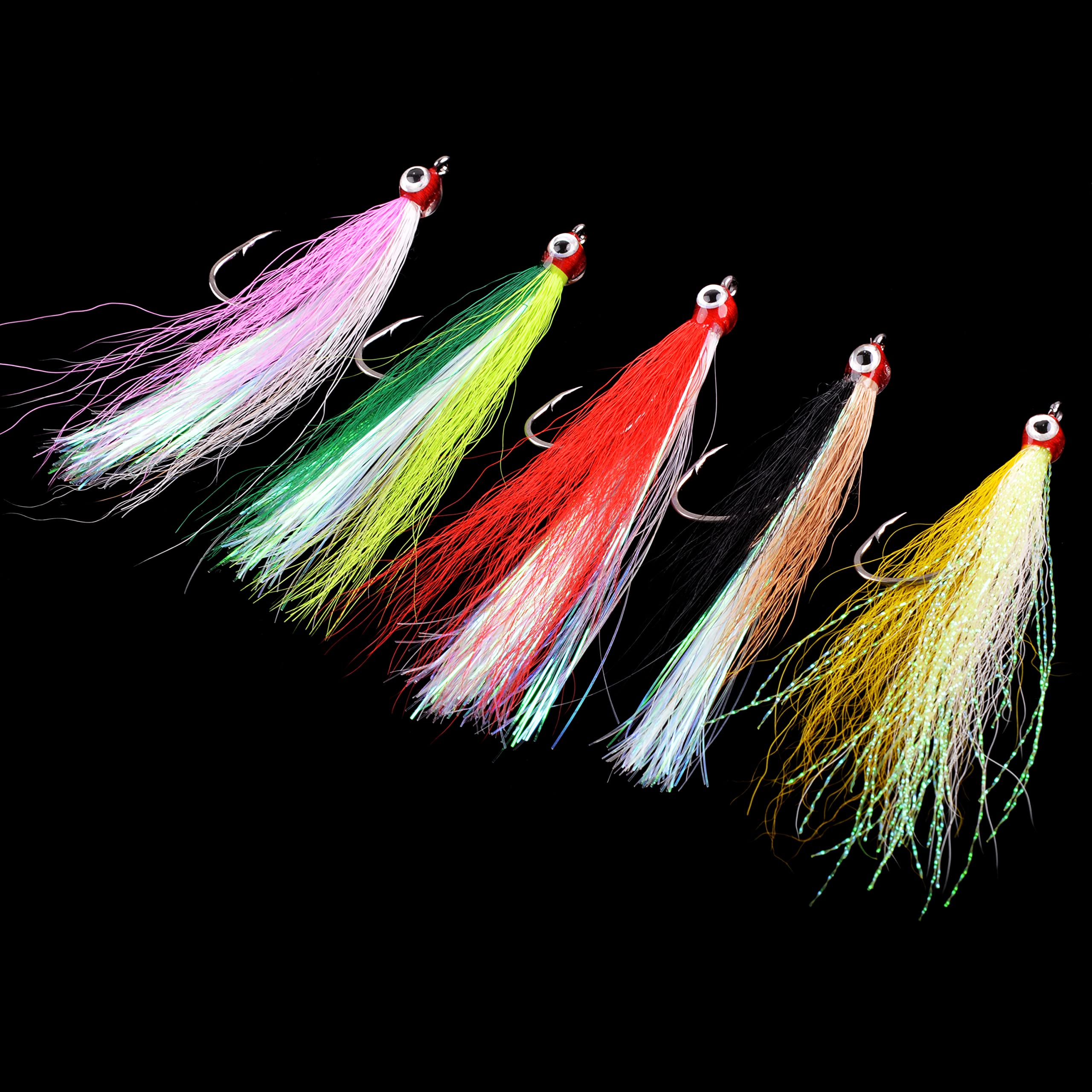 Streamer Flies for Fly Fishing, Classic Clouser Minnow Fishing Flies Streamers Fly Fishing Lures for Trout Bass Saltwater Freshwater (Yellow, 10Pcs)