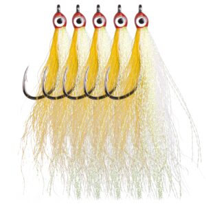 Streamer Flies for Fly Fishing, Classic Clouser Minnow Fishing Flies Streamers Fly Fishing Lures for Trout Bass Saltwater Freshwater (Yellow, 10Pcs)