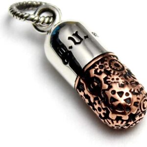 COSUMOSU Capsule Pendant 925 Sterling Silver Medicine Pill Jewelry for men for women