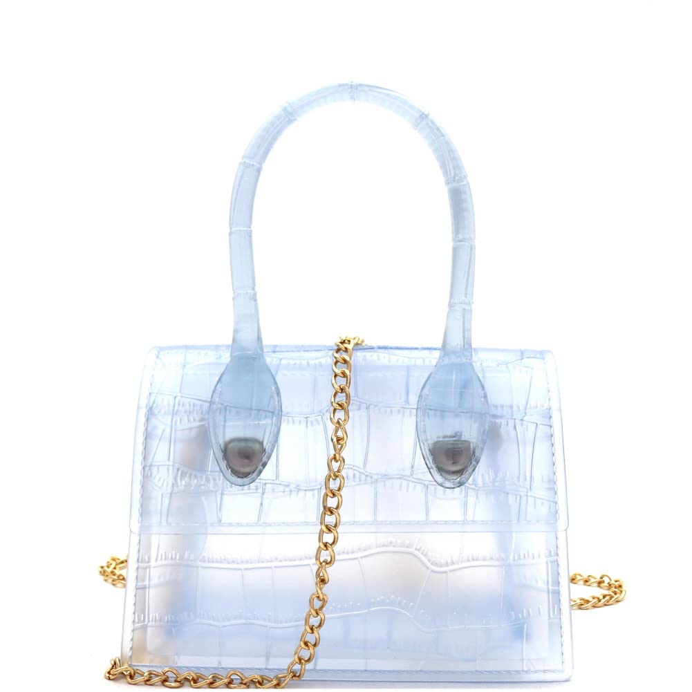 Trendeology Mini Top-Handle Retro Box Flap Jelly Satchel Purse Crossbody