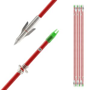 wisdom bowfishing head carbon/glass-fiber arrow shafts 2 mechanical barbs 2.5" holding area archery broadhead fits 5/16" fiberglass arrow shaft 3/6 pk (6pcs per pack)