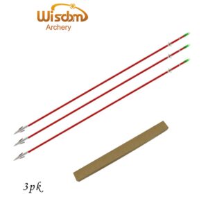 Wisdom Bowfishing Head Carbon/Glass-Fiber Arrow Shafts 2 Mechanical Barbs 2.5" Holding Area Archery Broadhead Fits 5/16" Fiberglass Arrow Shaft 3/6 PK (6pcs per Pack)