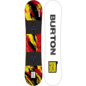 burton kids' grom snowboard, ketchup/mustard, 130cm