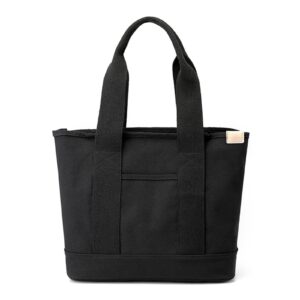 corios women handbag canvas tote bag lightweight shoulder bag casual top handle bag large capacity chic bag hobo bag for work shopping travel dail black