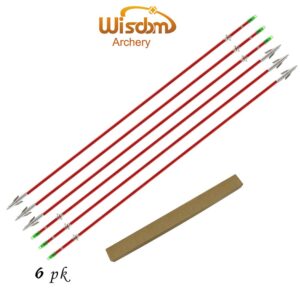 Wisdom Bowfishing Head Carbon/Glass-Fiber Arrow Shafts 2 Mechanical Barbs 2.5" Holding Area Archery Broadhead Fits 5/16" Fiberglass Arrow Shaft 3/6 PK (6pcs per Pack)