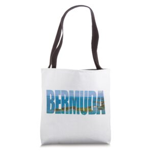 bermuda beach boats ocean sand summer keepsake souvenir tote bag