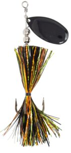 tooth shield tackle the baby chubby musky bucktail muskie pike # 6 french blade inline spinner musky lures baits tackle (perch / black)