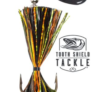 Tooth Shield Tackle The Baby Chubby Musky Bucktail Muskie Pike # 6 French Blade Inline Spinner Musky Lures Baits Tackle (Perch / Black)