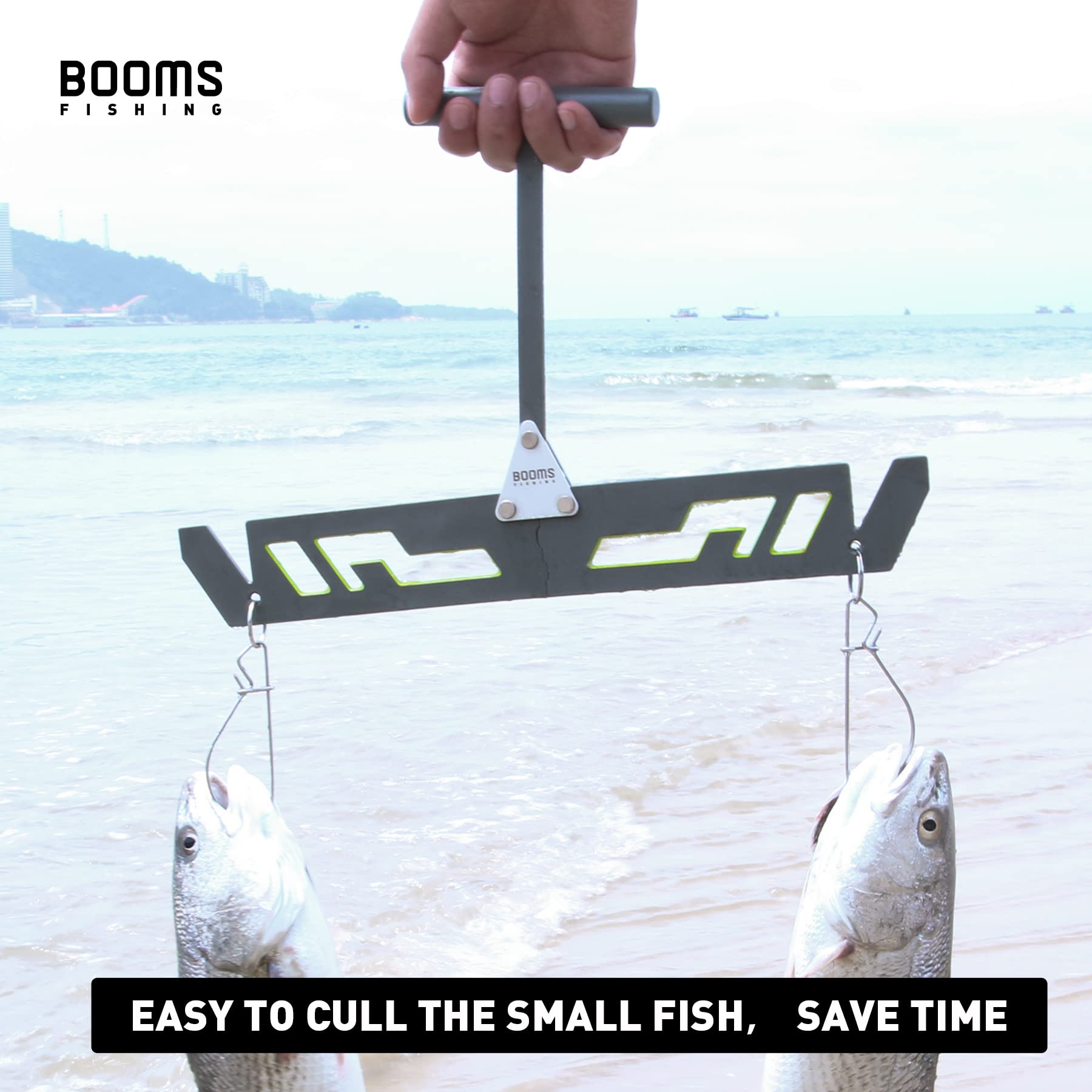 Booms Fishing TU1 Culling Beam, Tournament Fish Scale, Lightweight Foldable Style, Easy to Use and Carry, Comes with a 24" Adhesive Fish Ruler