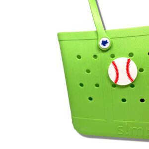 freshe baglets - baseball charm accessory compatible with simply southern tote bags - personalize your bag with decorative charms - made in usa (baseball)