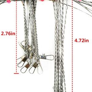 10pcs Fishing Wire Leader Saltwater Tackle Rig,70LB High-Strength Fishing Wire Gear Equipment for Lures Bait Hooks,Arms 1/2/3/4,Arm 2.76/4.72in Available (1 Arm, Arms Length-4.72inch)