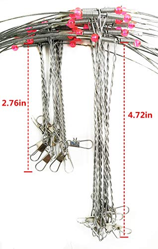 10pcs Fishing Wire Leader Saltwater Tackle Rig,70LB High-Strength Fishing Wire Gear Equipment for Lures Bait Hooks,Arms 1/2/3/4,Arm 2.76/4.72in Available (1 Arm, Arms Length-4.72inch)