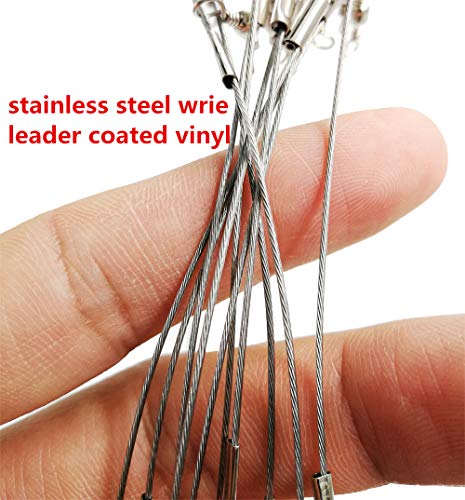 10pcs Fishing Wire Leader Saltwater Tackle Rig,70LB High-Strength Fishing Wire Gear Equipment for Lures Bait Hooks,Arms 1/2/3/4,Arm 2.76/4.72in Available (1 Arm, Arms Length-4.72inch)