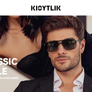 KIOYTLIK Sunglasses for Men Women Trendy Polarized Sunglasses UV400 Fashion SunGlasses Aviator Sunglasses for Driving Fishing, Gray