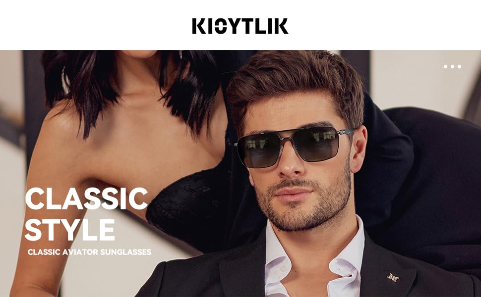 KIOYTLIK Sunglasses for Men Women Trendy Polarized Sunglasses UV400 Fashion SunGlasses Aviator Sunglasses for Driving Fishing, Gray