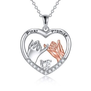 pinkie promise necklace for women sterling silver couple friendship graduation mother's day gifts