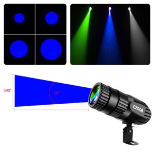 Pinspot Light, Czgor Light for Disco Ball 15W RGBW 4 in 1 Mirror Ball Light with Remote Control Super Bright LED Pin Light Disco Ball Spot Light for Parties DJ Disco Club Bar Wedding