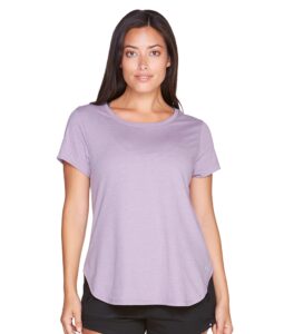 colosseum active women's myla short sleeve scoop neck tee (amethyst, large)