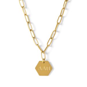 sorority shop gold plated alpha delta pi necklace — 18k long-lasting sorority gifts for women